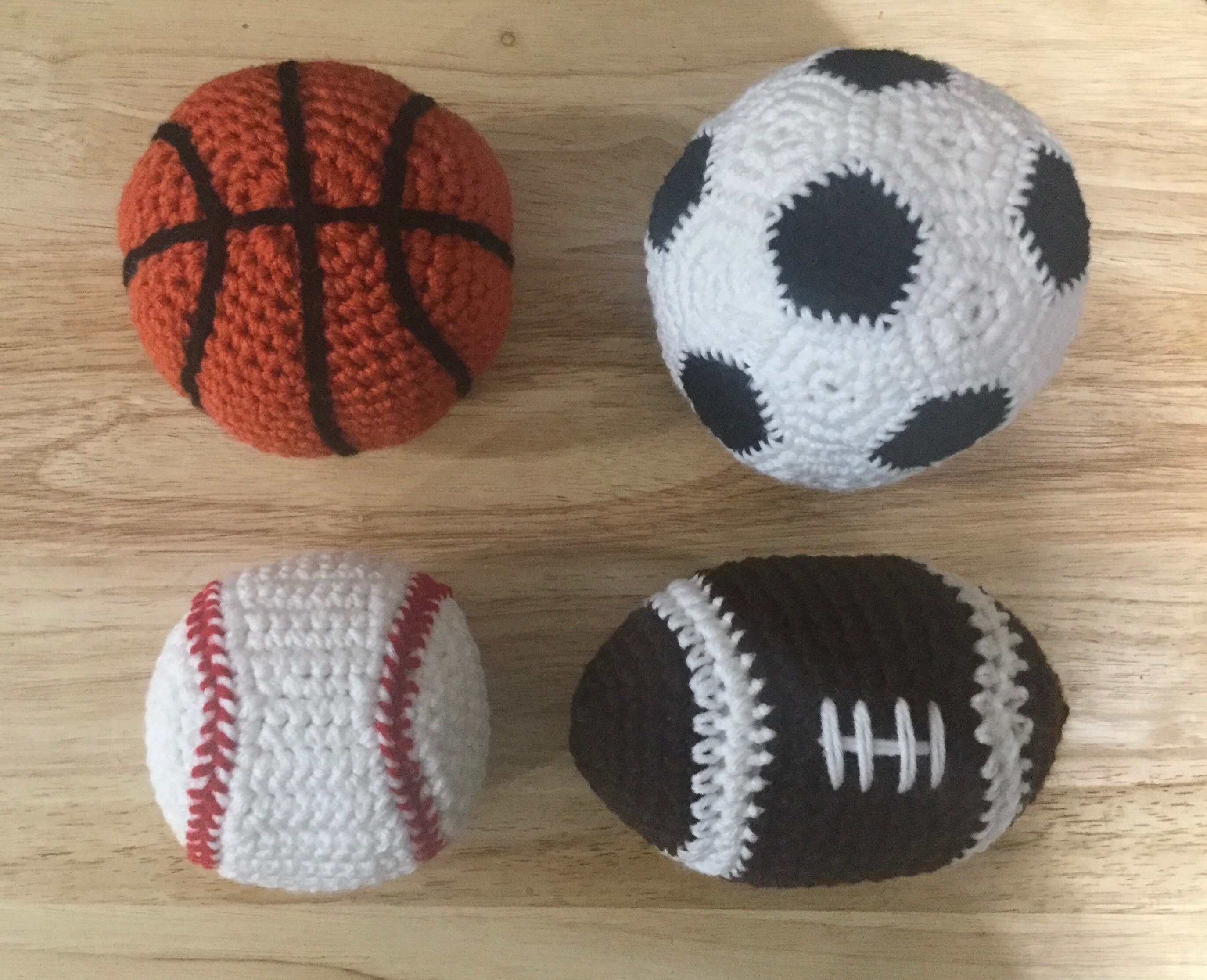 Set of 4 Crochet Sports Balls | Etsy