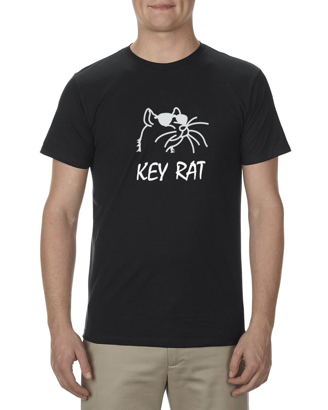 Basic Key Rat Logo Design on Front of Shirt, Cotton T-shirt - Etsy