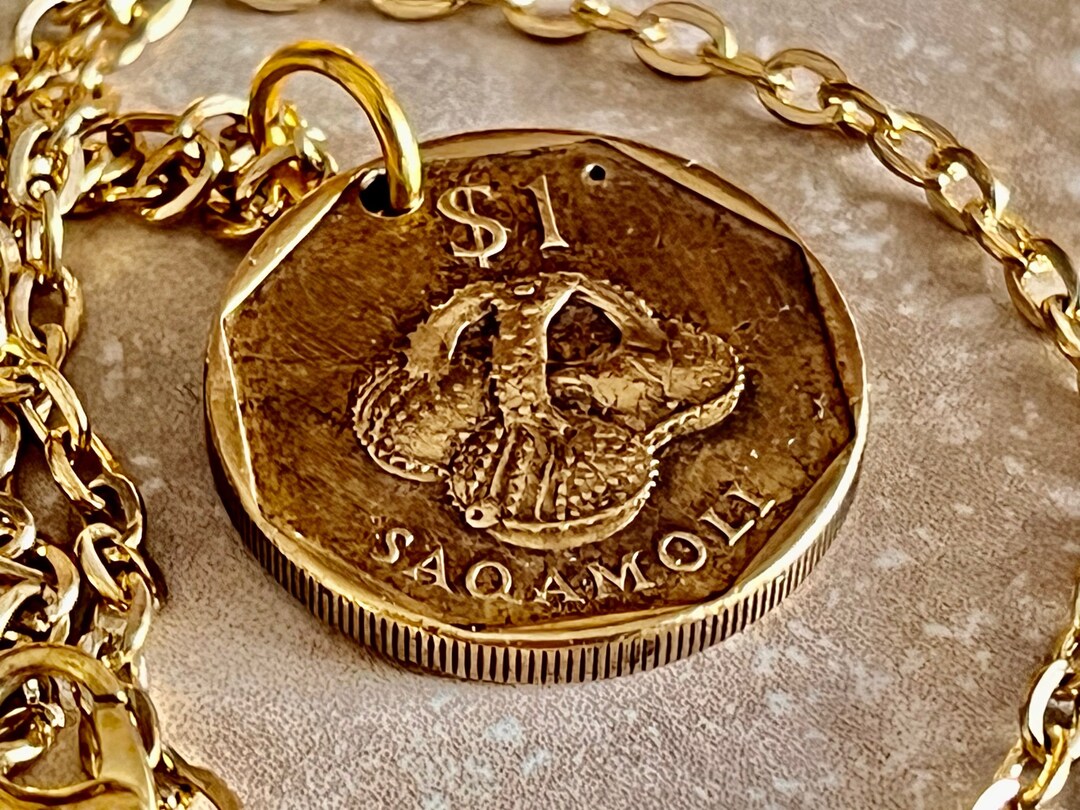 Fiji Coin Necklace Fijian Pendant Vintage Custom Personal Old Vintage ...