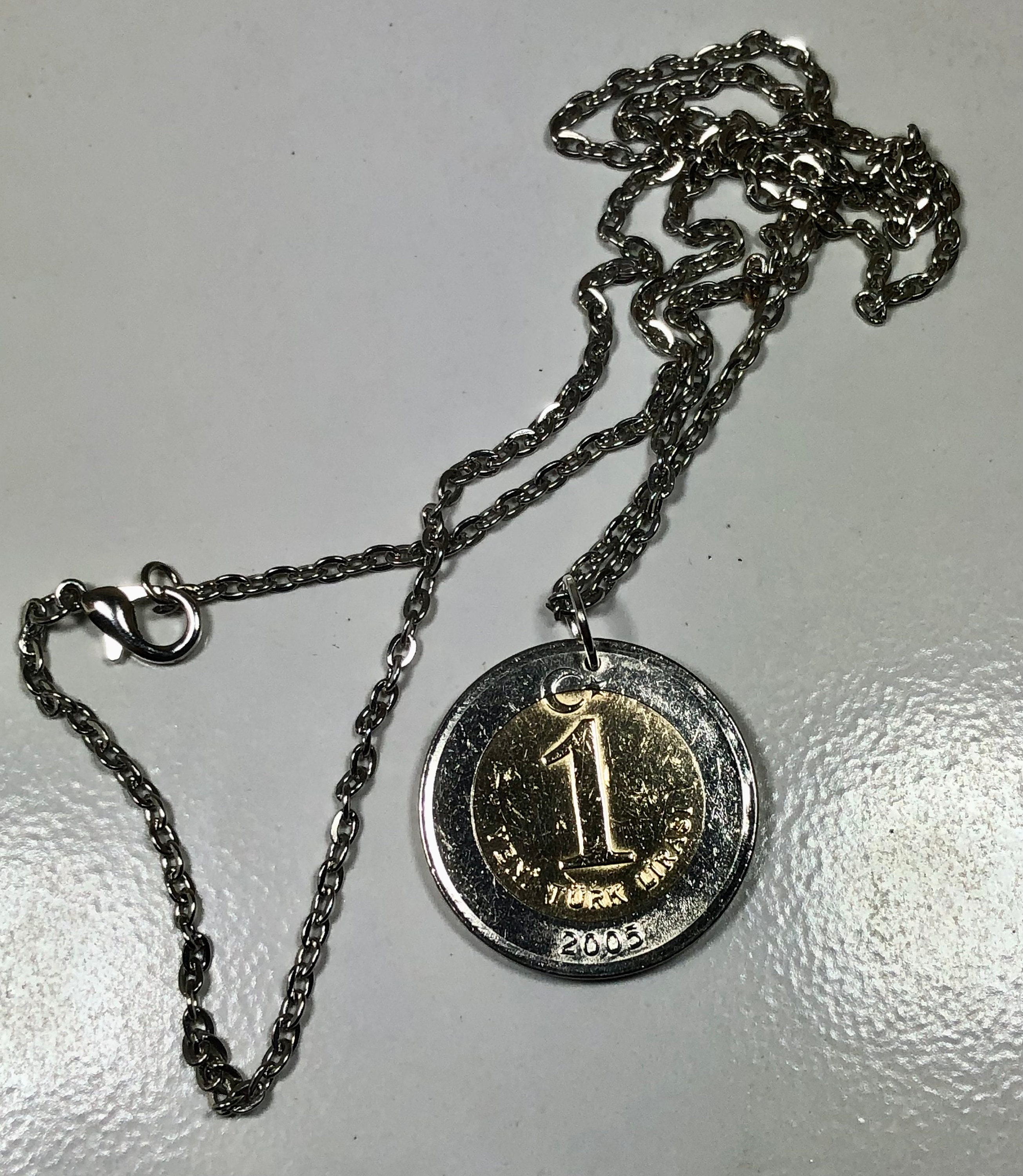 Turkey Coin Necklace Turkish 1 Lirasi Turkiye Cumhuriyeti - Etsy