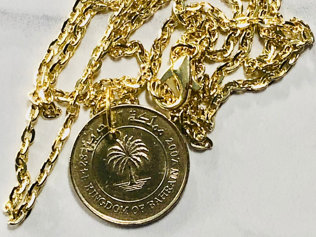 Bahrain Coin Necklace 5 Fils Coin Pendant Necklace Personal Old Vintage ...