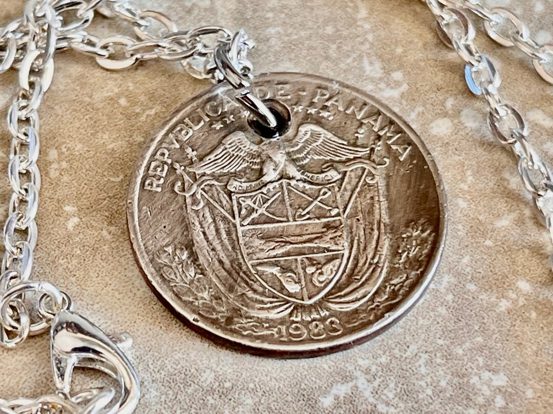 Panama Coin Necklace Panamanian Pendant De Balboa Personal Necklace Old ...