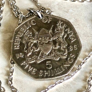 Kenya Coin Pendant Kenyan 5 Shillings Necklace Jewelry Custom Charm ...