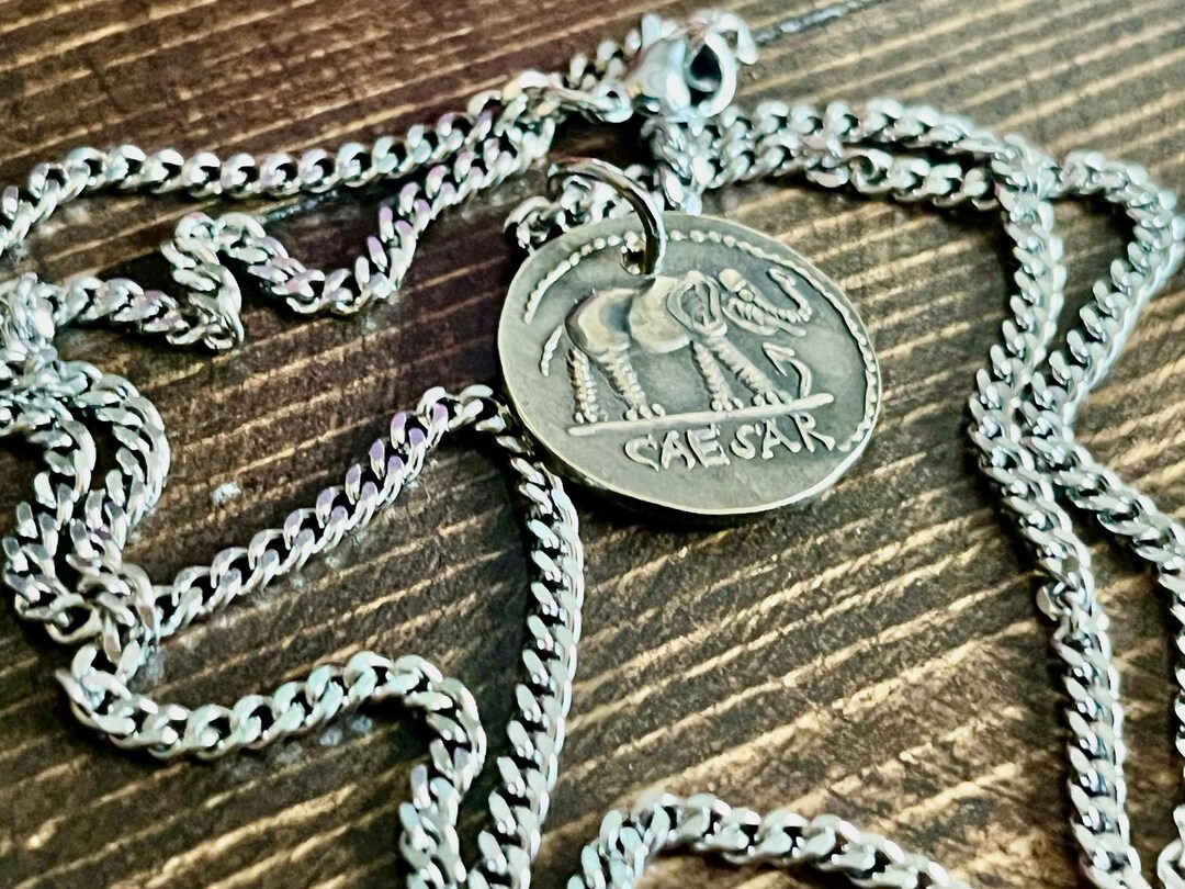 Ancient Roman Elephant Coin Pendant – Julius Caesar Necklace ...