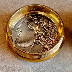 Greek Pegasus Coin Replica Pillbox, Vitamin Box - Antique Stash Snuff ...