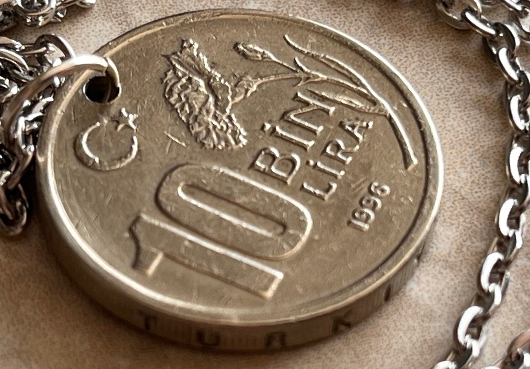 Turkey Coin Necklace Lira Ten 10 Bin Lira Pendant Coin Necklace ...