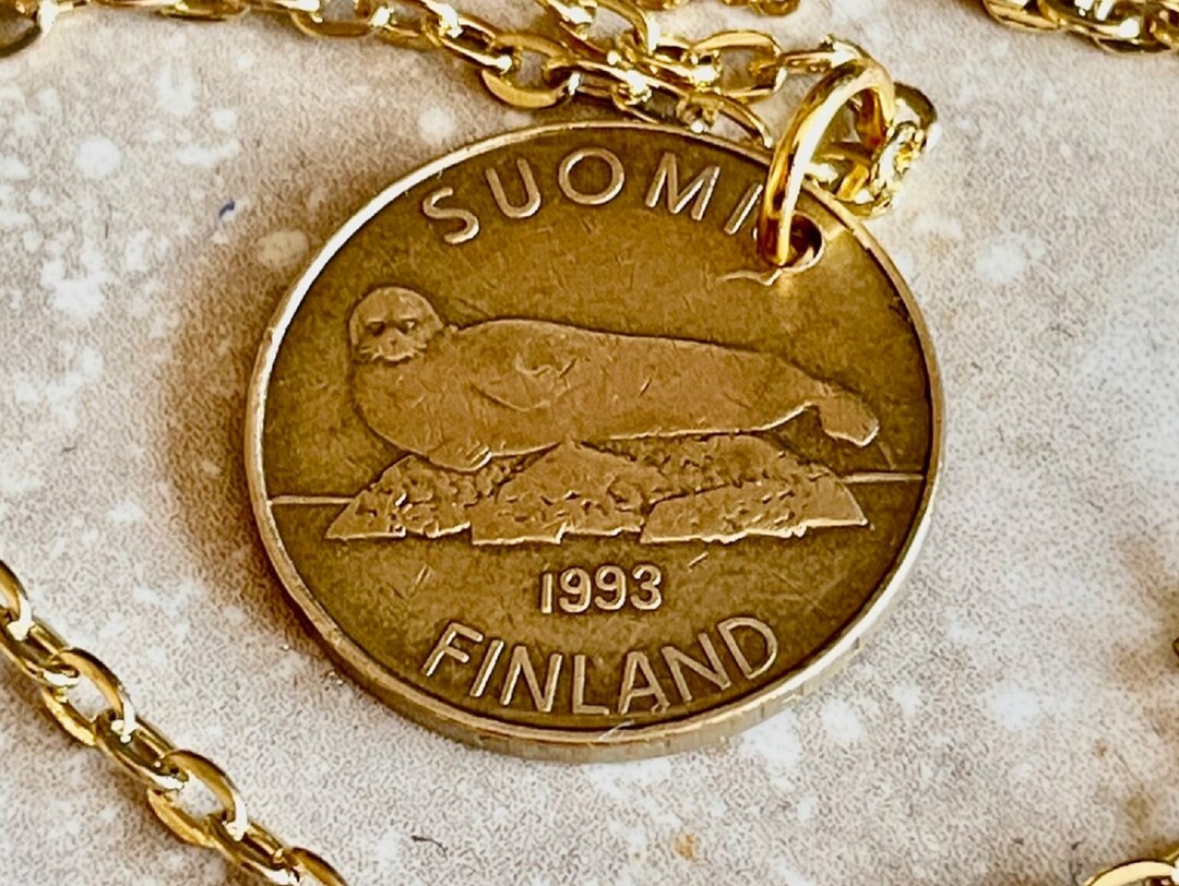Finland Coin Pendant 5 Finnish Suomi Jewelry Personal Necklace Vintage ...