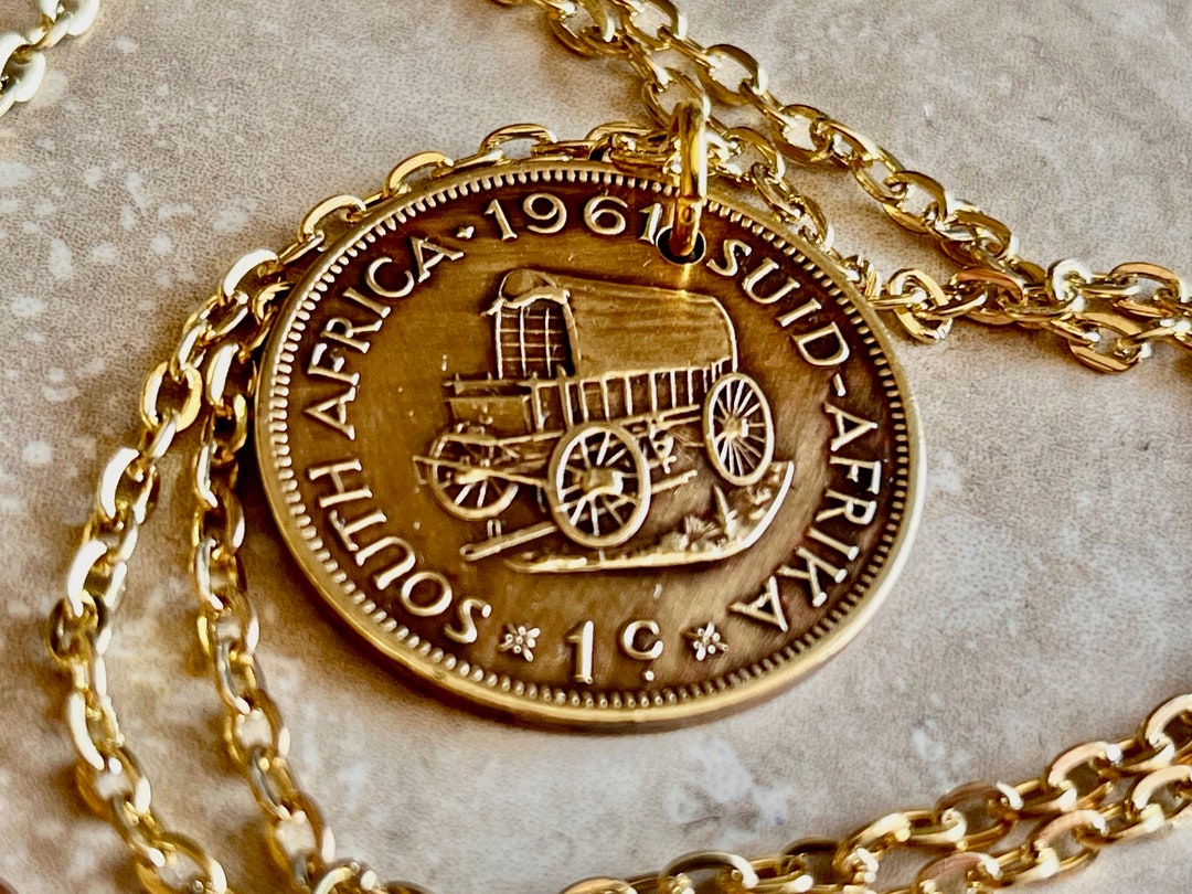 South Africa 1 Cent Coin Africka Pendant Personal Necklace Old Vintage ...