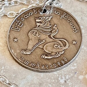 Myanmar Coin Pendant Myanmar Burma 1 Kyat Personal Necklace Old Vintage ...