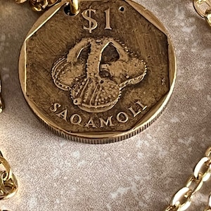 Fiji Coin Necklace Fijian Pendant Vintage Custom Personal Old Vintage ...