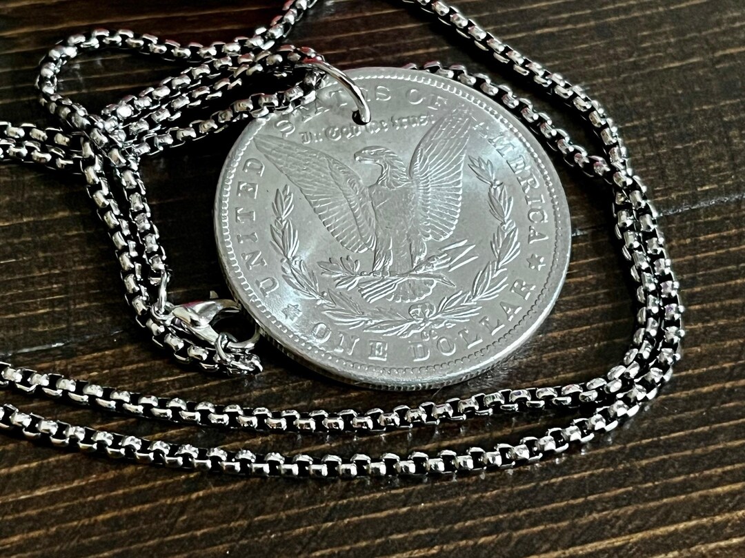 1878 Morgan Dollar Replica Medallion Novelty Coins USA Eagle Necklace ...