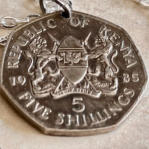 Kenya Coin Pendant Kenyan 5 Shillings Necklace Jewelry Custom Charm ...