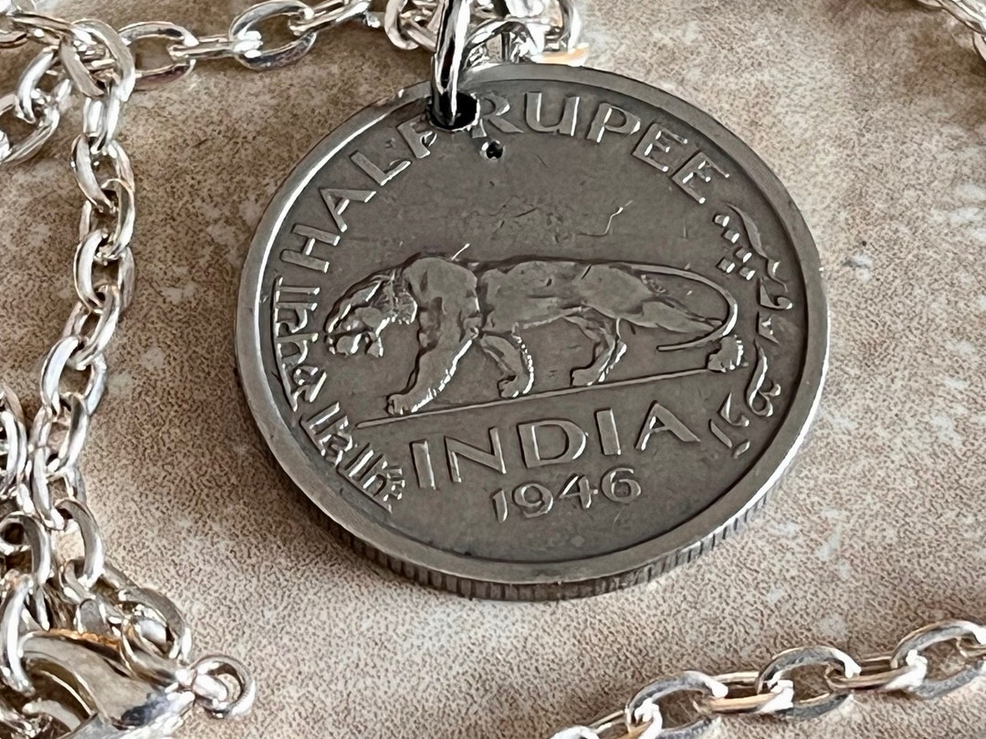 India Half Rupee Coin Necklace | Vintage Indian Pendant | Handmade ...