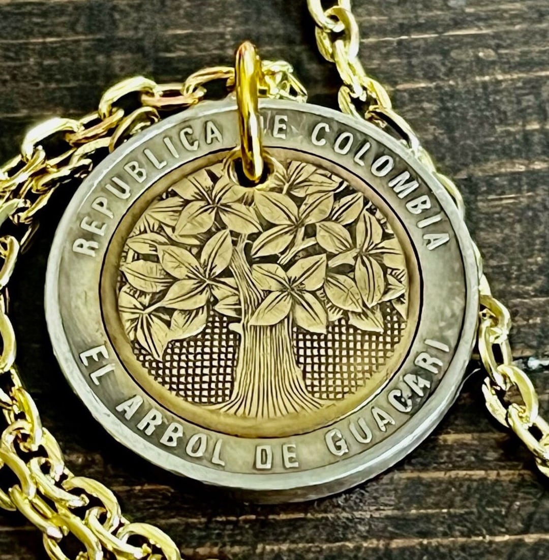 Colombia Coin Necklace – 500 Pesos Pendant – Rare Colombian Jewelry ...