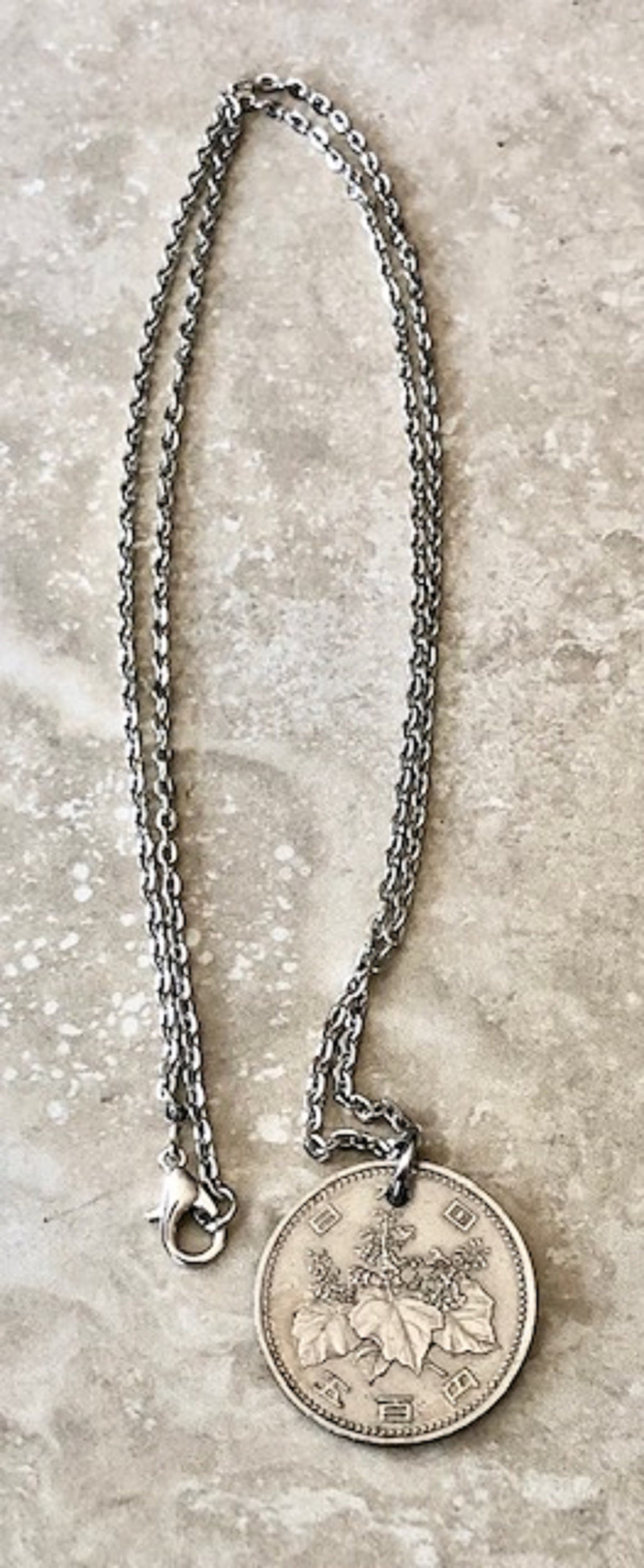 Japan Coin Necklace 500 Yen Pendant Japanese Handmade Personal Jewelry ...
