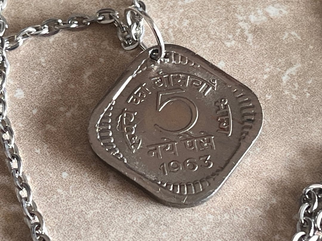 India Coin Necklace Indian East India 5 Annas Square Coin Personal ...