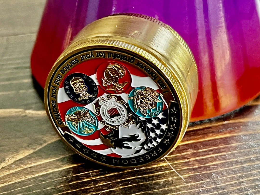 USA Navy USAF USMC Army Coast Guard Freedom Eagle Pillbox Antique Stash ...