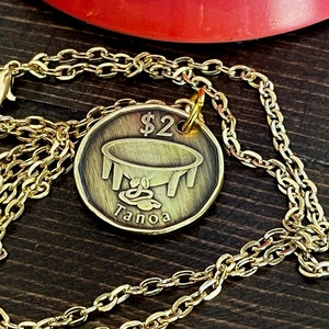 Fiji Coin Necklace 2 Dollar Tanoa Fijian Personal Necklace Vintage ...