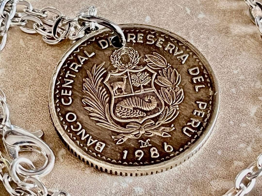 Peru Coin Pendant Peruvian UN Inti Personal Necklace Old Vintage ...
