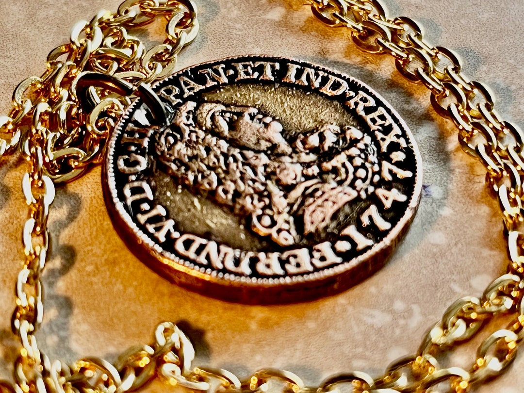Spanish Gold Replica Doubloon Coin Necklace, Pendant, Token, Not Real ...