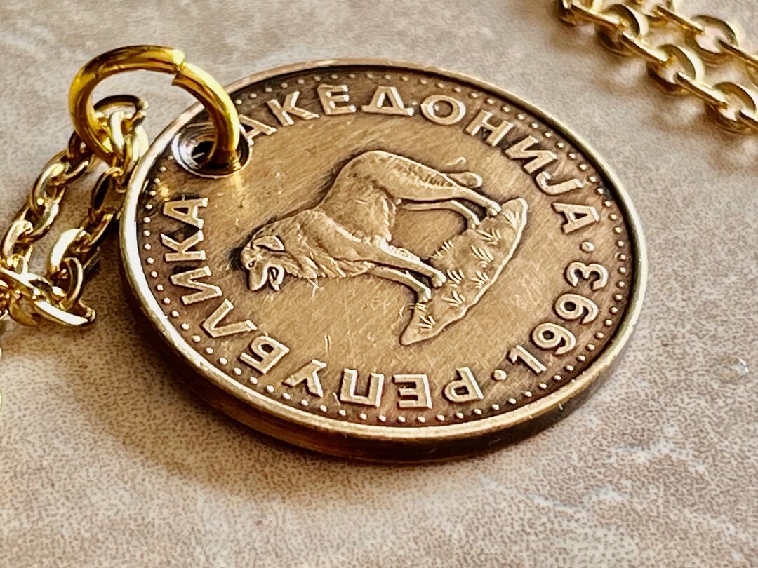 Macedonian Republic 1 Denier Coin Necklace Pendant Personal Vintage ...