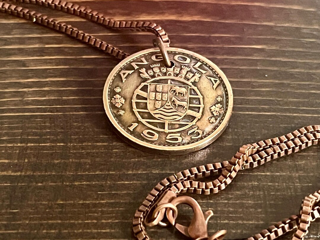 Portugal Coin Pendant – 1 Escudo Angola – Handmade Portuguese Jewelry ...