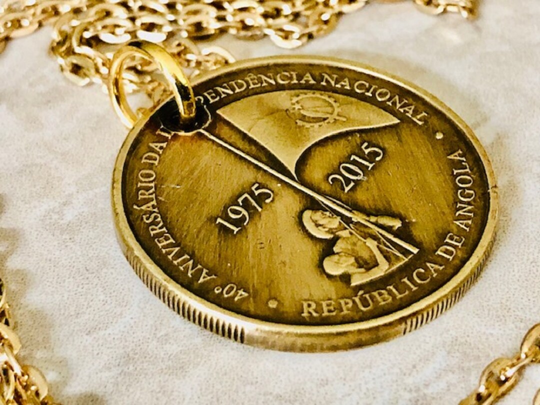 Angola Coin Necklace African 100 Kwanzas Pendant Personal Old Vintage ...