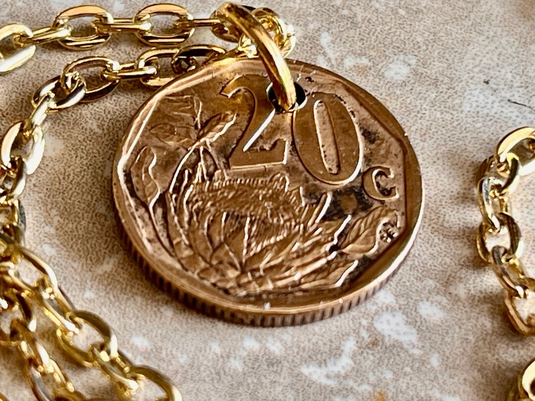 South Africa Coin Pendant African 20 Cents Personal Necklace Old ...