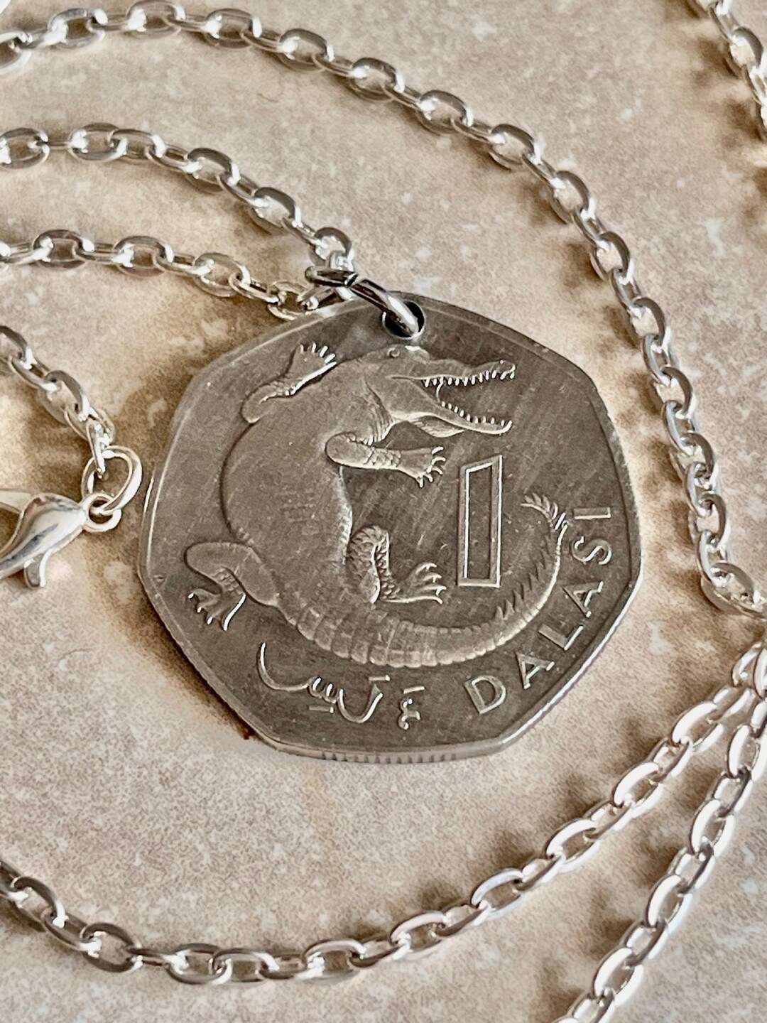 Gambia Coin Pendant One Dalasi Gambian Rare Vintage Jewelry Personal ...