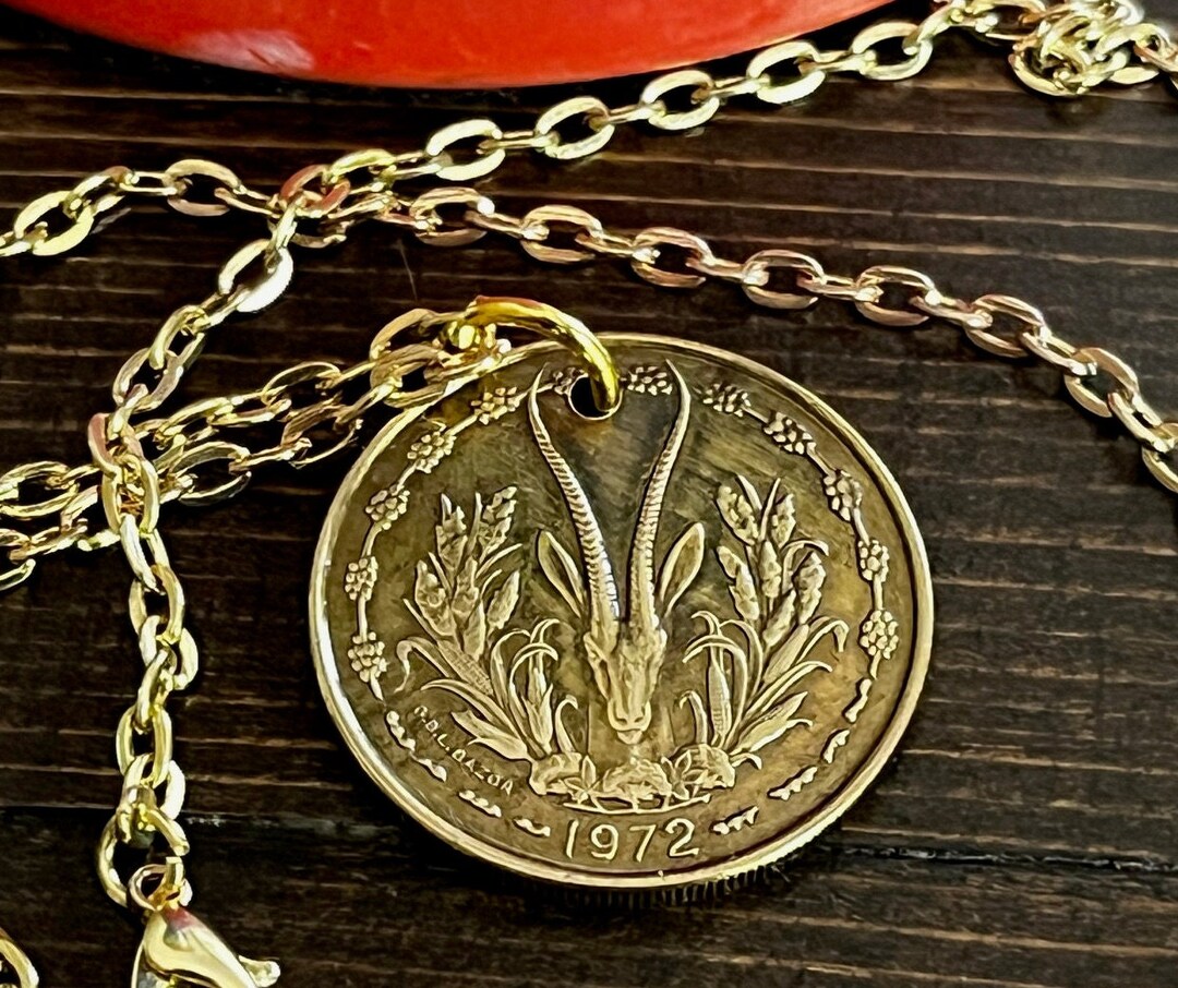 South Africa Coin Necklace Impala African 25 Fs Pendant Necklace ...