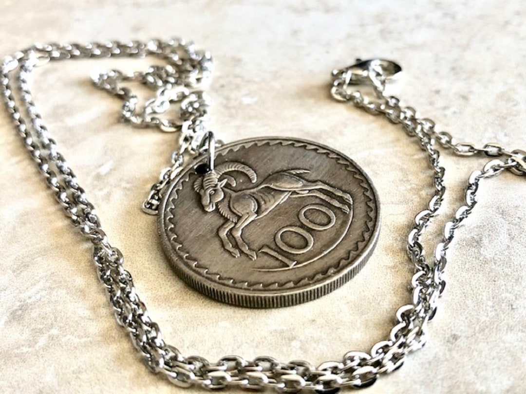 Cyprus Coin Pendant – 100 Mils Ram Necklace Handmade | Kibris Coin ...