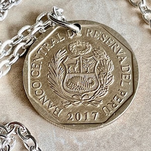 Peru Coin Pendant Peruvian 1 Sol De Oro Personal Necklace Old Vintage ...