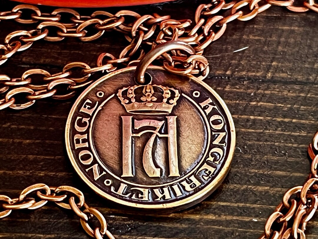 Norway Coin Pendant 2 Ore Crown Personal Necklace Old Vintage Handmade ...