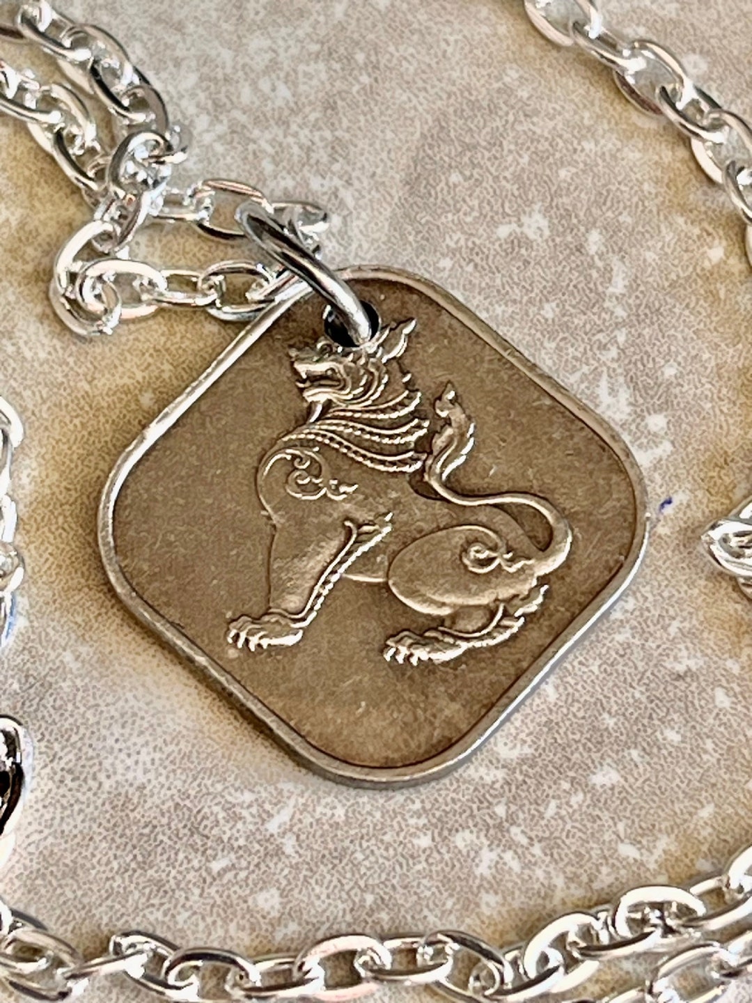 Myanmar Coin Pendant Myanmar Burma 25 Mya Personal Necklace - Etsy