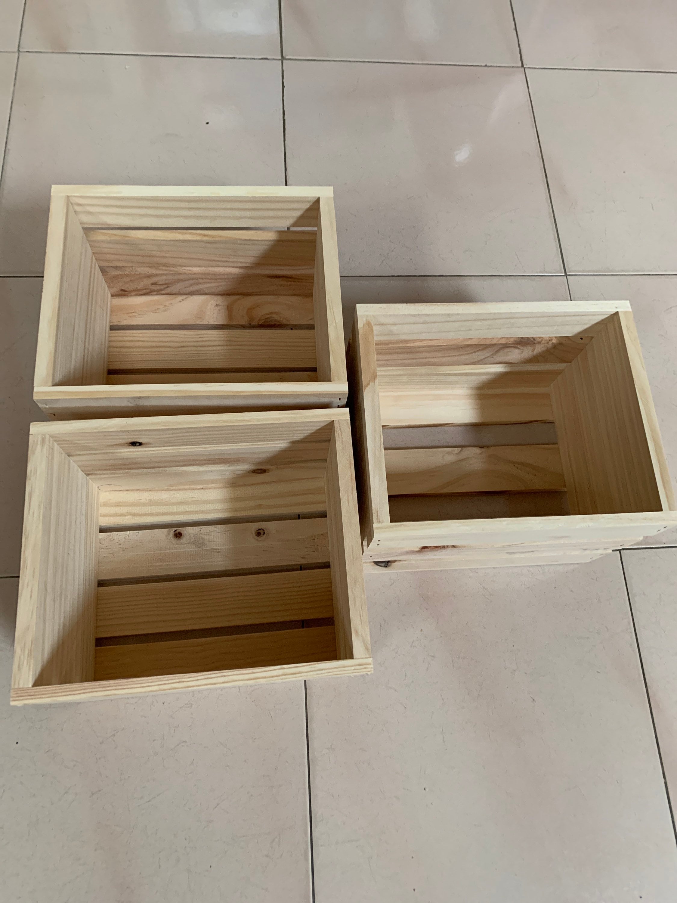 THREE Wooden Crates No Handles - Etsy