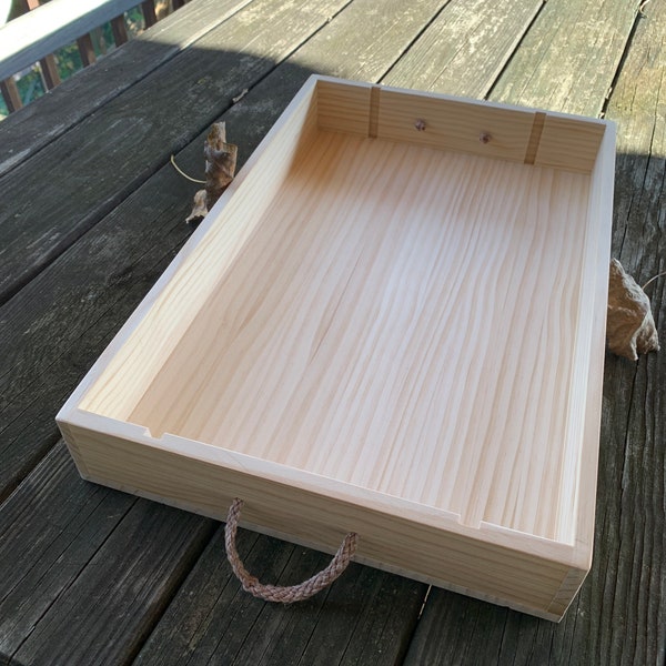 Wooden Tray With Rope Handles - Etsy
