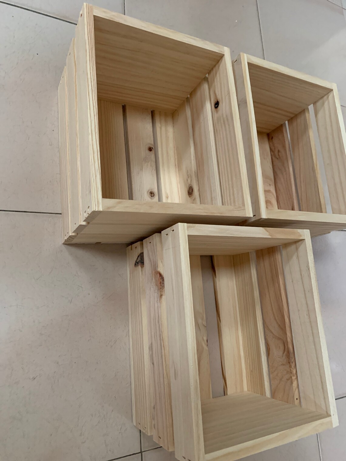 THREE Wooden Crates No Handles - Etsy