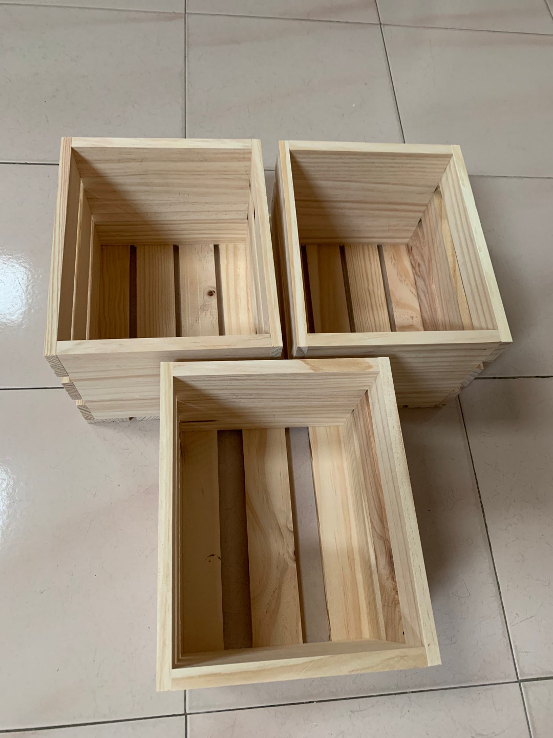 THREE Wooden Crates No Handles - Etsy