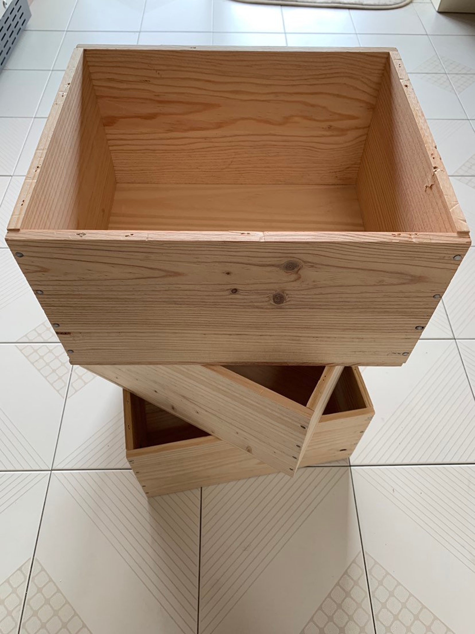 THREE Plain Wooden Boxes no Handles sizes Vary See | Etsy