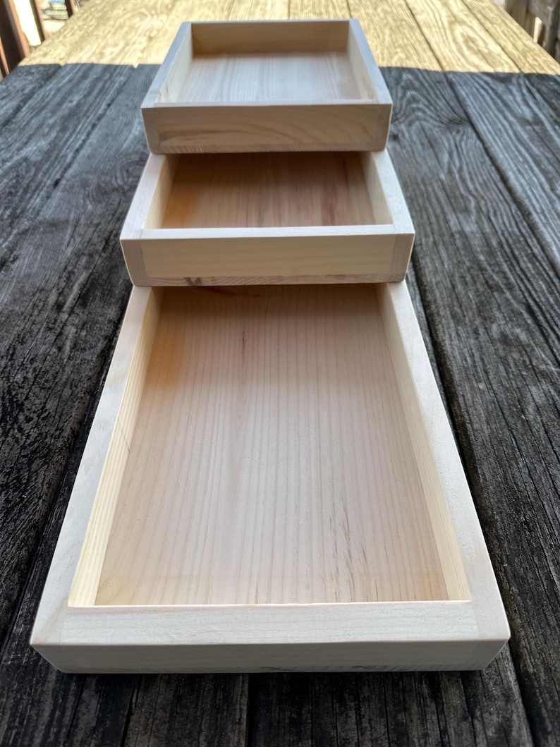 Plain Wooden Trays Set of 3 - Charcuterie Serving Boards - Etsy