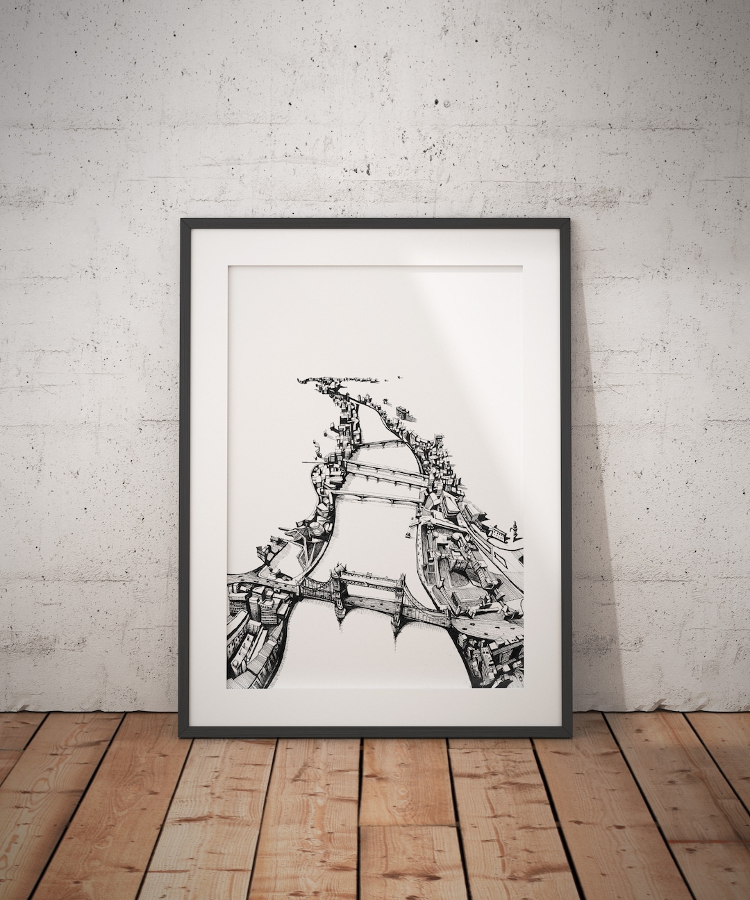 London Skyline Pen Drawing: River Thames Art Print - Etsy UK