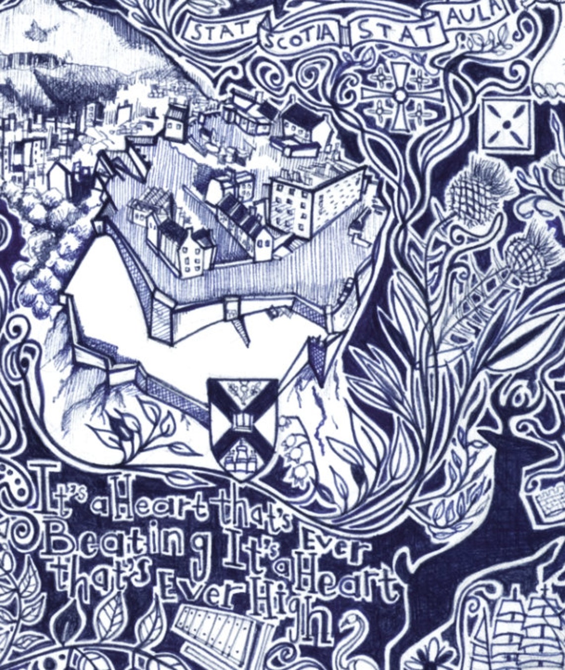 Beautiful Hand Drawn Illustration of the Scottish Saltire - Etsy