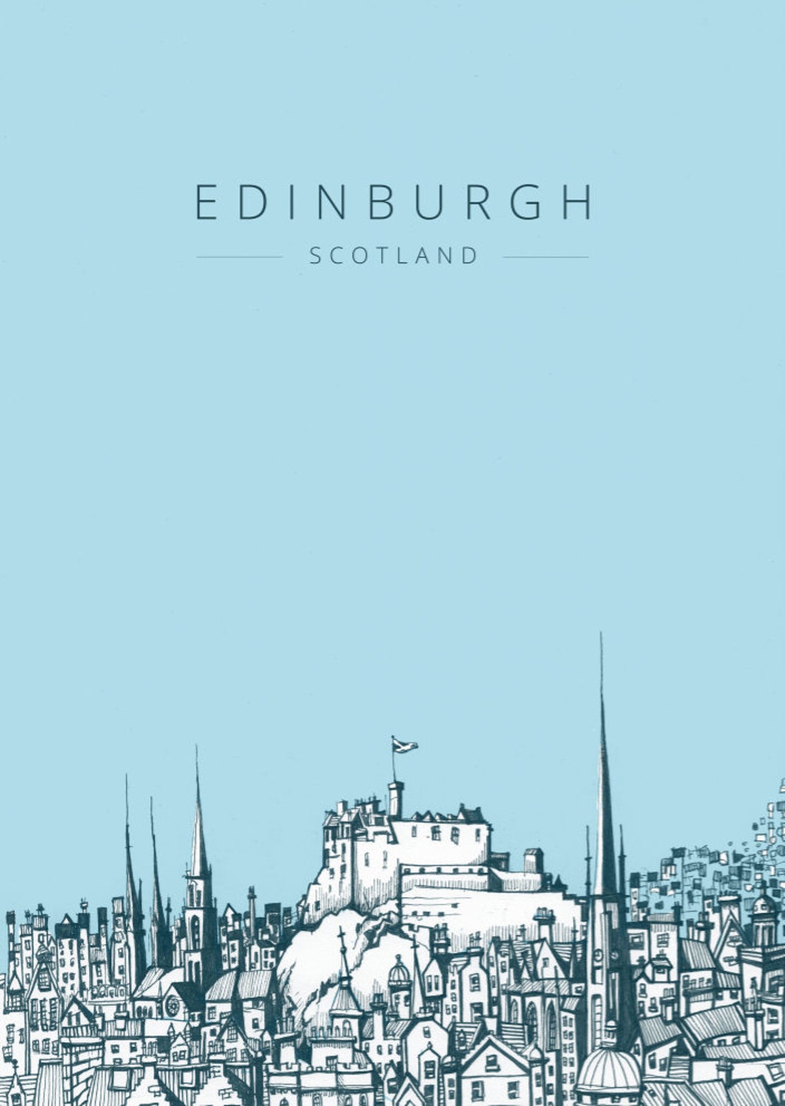 Edinburgh Print Edinburgh Castle Edinburgh Skyline - Etsy