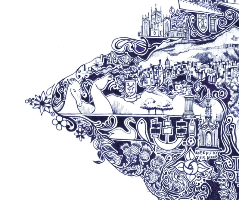 Beautiful Hand Drawn Illustration of the Scottish Saltire | Etsy