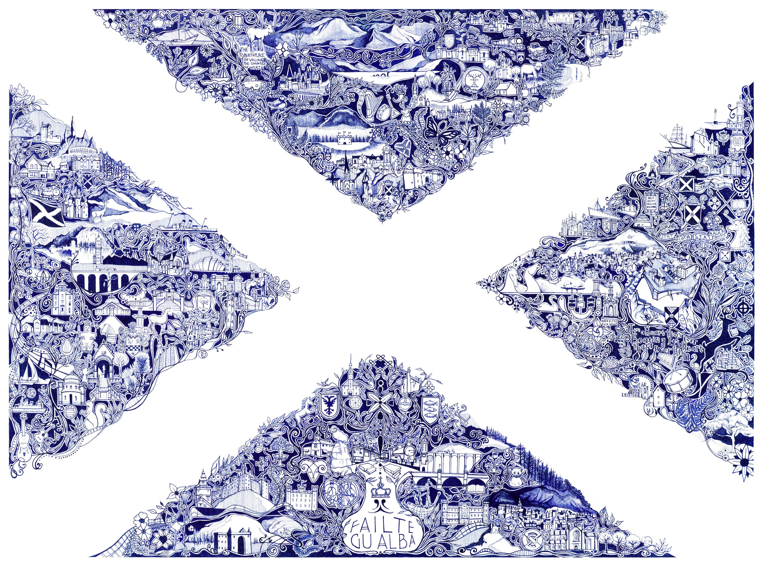 Fine Art Scottish Illustration, Hand Drawn Landscapes of Scotland ...