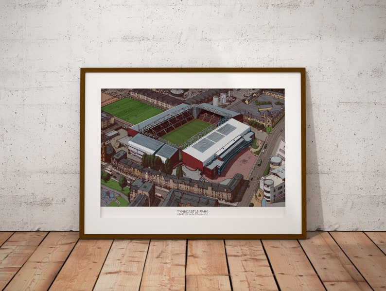 Heart of Midlothian FC, Hearts, Stadium Art, Tynecastle Park Print ...