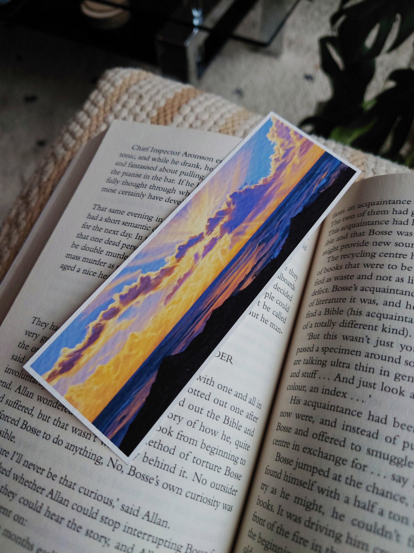 Aesthetic Personalised Bookmark Sunset Clouds and Beach, Fine Art Print ...
