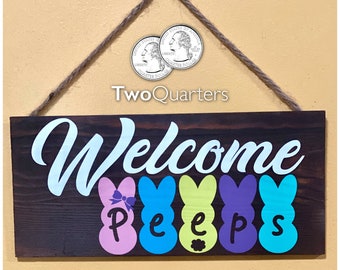 Wooden Welcome Peeps Sign - Etsy