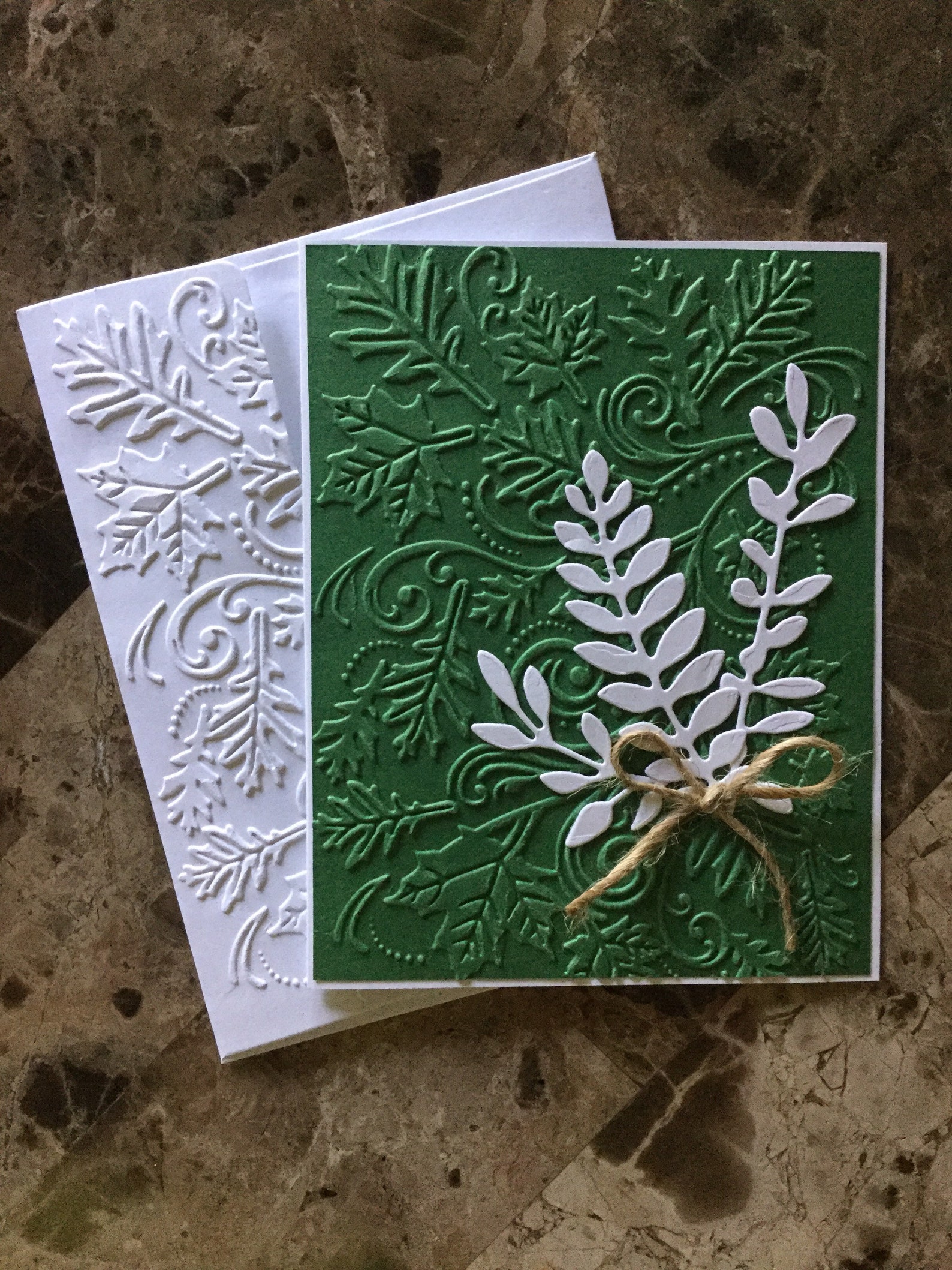 Set of 4 Elegant Leaves Cards, Note Cards, Handmade All Occasion ...