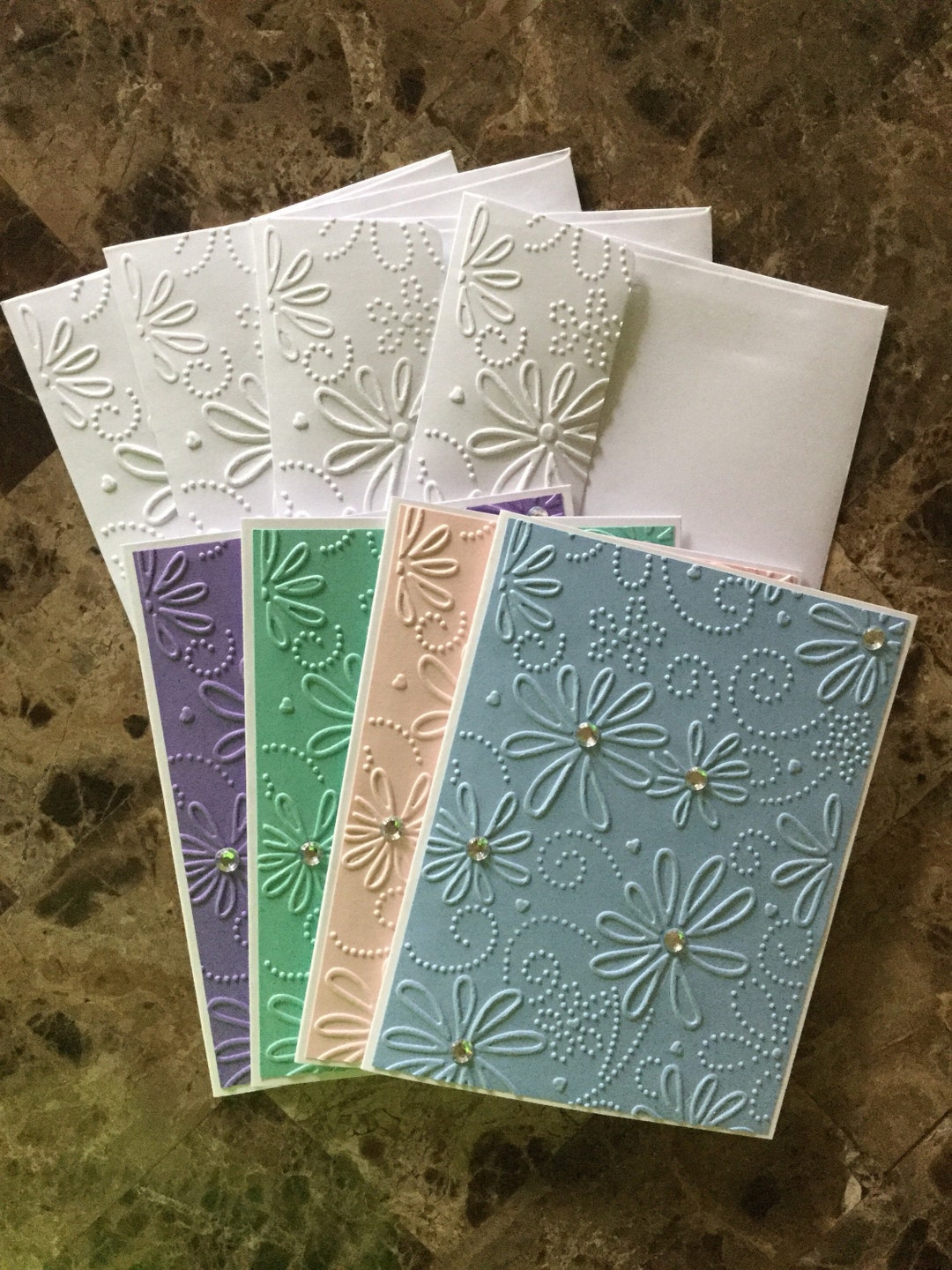 Set of 4 All Occasion Cards Note Cards Handmade Pastel - Etsy